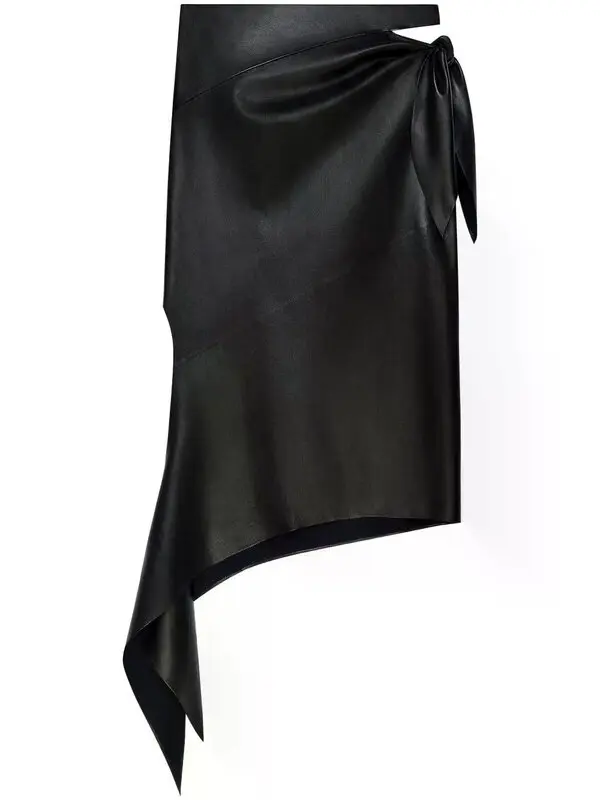 COURREGES Slash Leather Skirt - Black