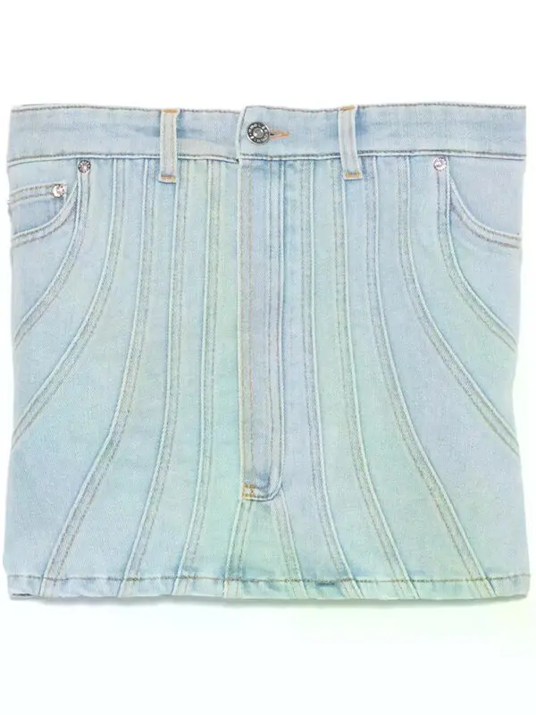 MUGLER Denim Corset Top