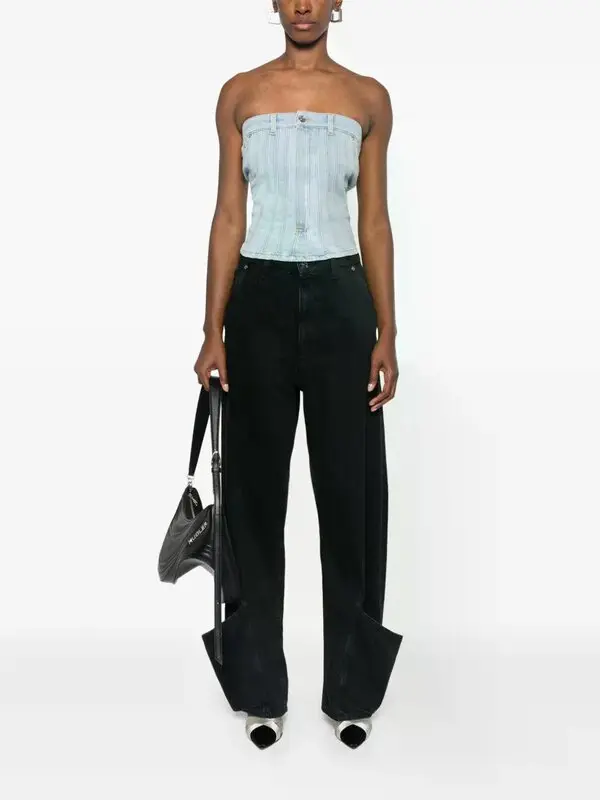 MUGLER Denim Corset Top