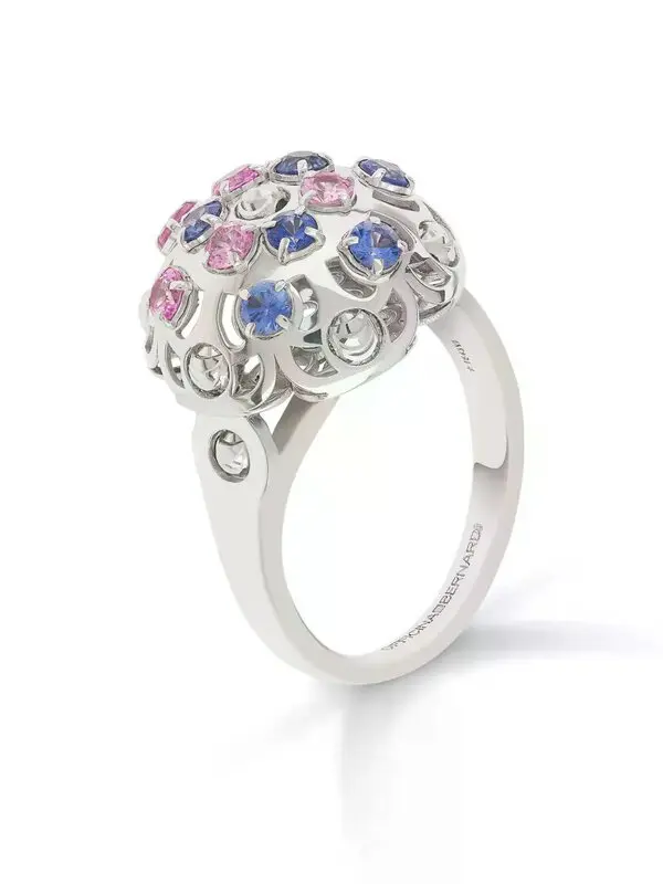 OFFICINA BERNARDI 18kt White Gold Small Damasco Sapphire Ring - Silver