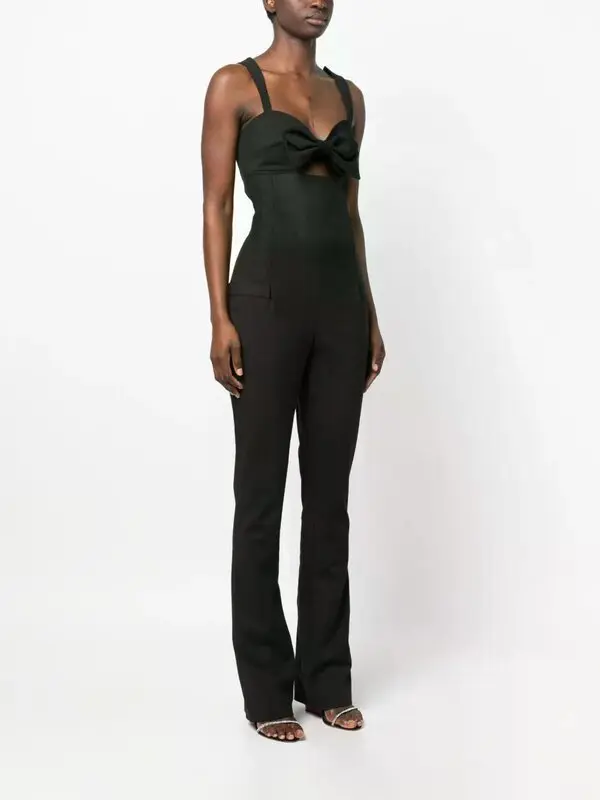 GENNY Bow Detail Sleeveless Jumpsuit - Black
