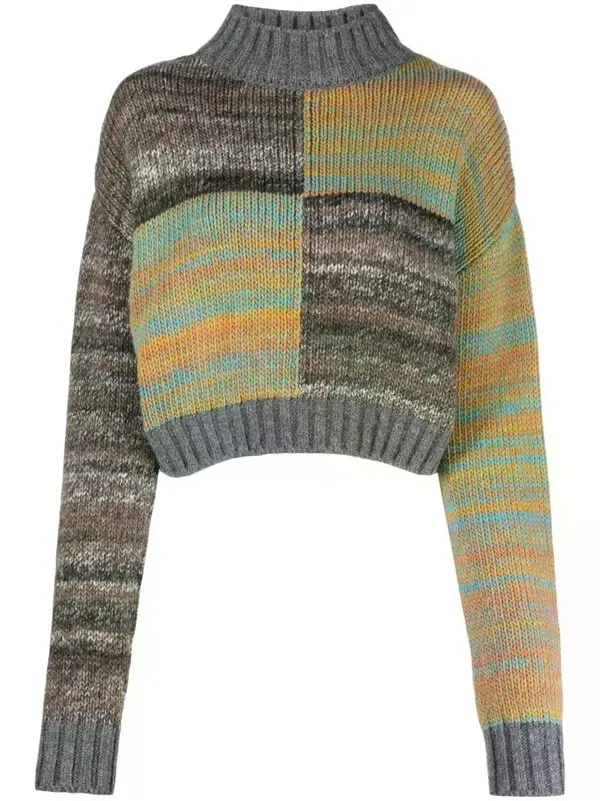 DESTREE Colourblock Mélange-knit Jumper - Grey