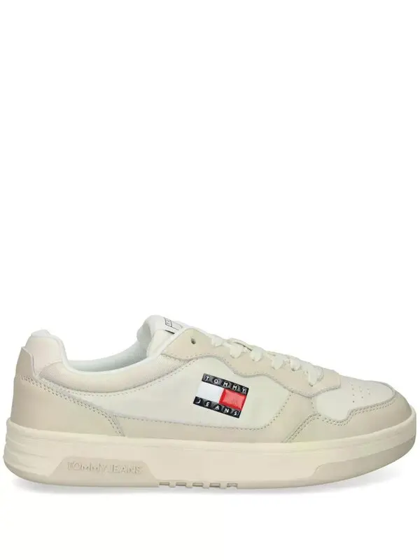 Tommy Hilfiger Two-tone Leather Lace-up Trainers - Neutrals