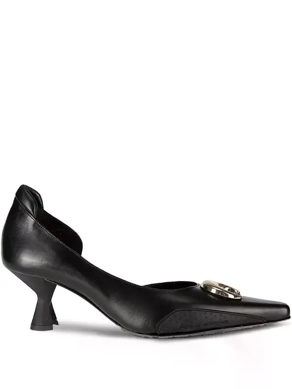 MARINE SERRE Leather Pointed Toe Pumps