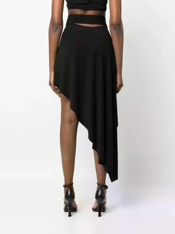 Alexandre Vauthier Embellished Ring Detail Belted Asymmetric Skirt