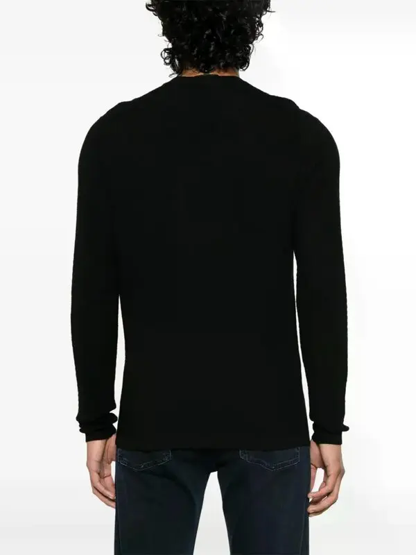 Emporio Armani Textured Crew Neck Long Sleeve Sweater
