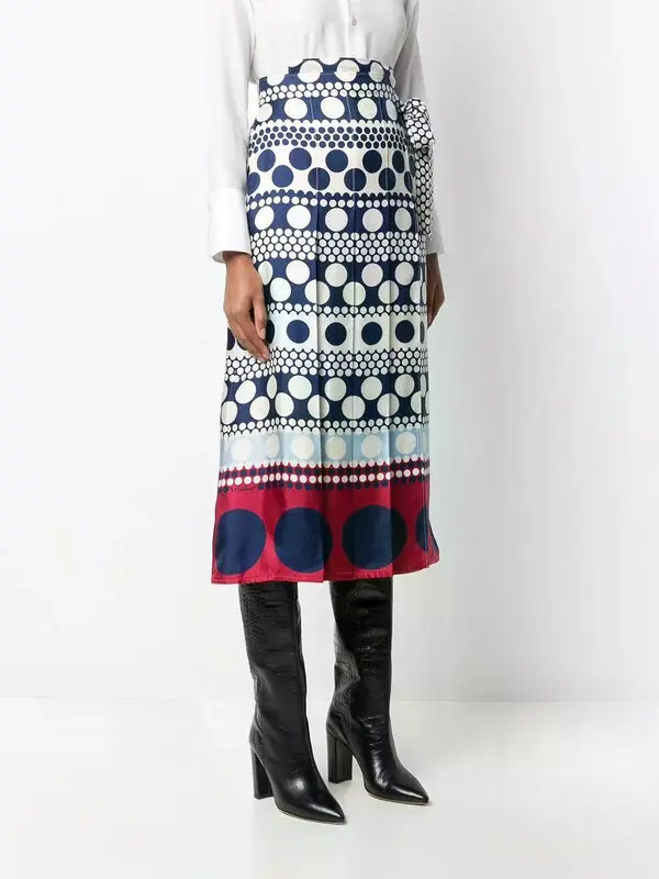 Valentino Garavani Printed Cotton-silk Blend Skirt - Blue