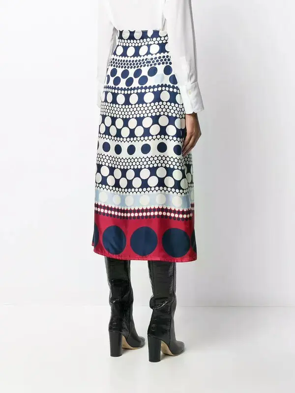 Valentino Garavani Printed Cotton-silk Blend Skirt - Blue