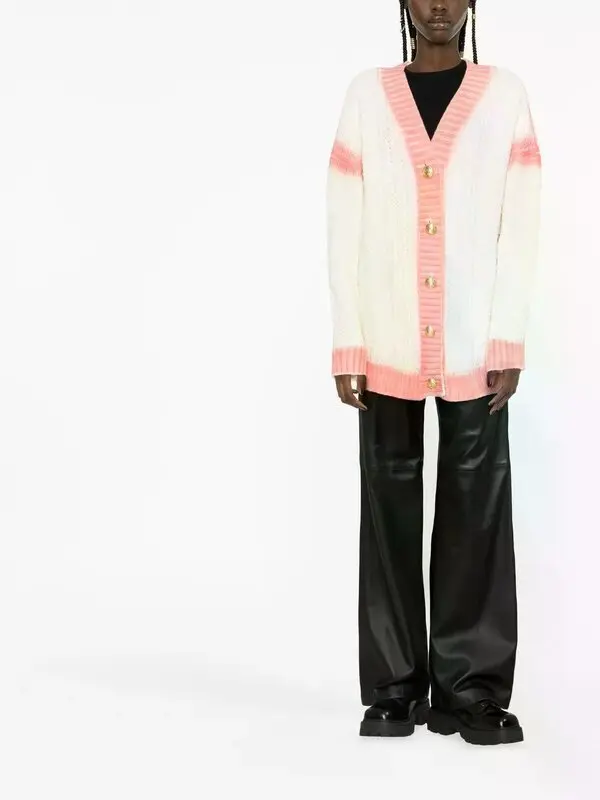 Palm Angels Spray Paint Effect Logo Print Cardigan