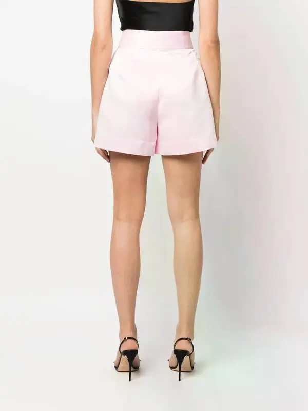 STYLAND High Waisted Satin Finish Mini Shorts - Pink