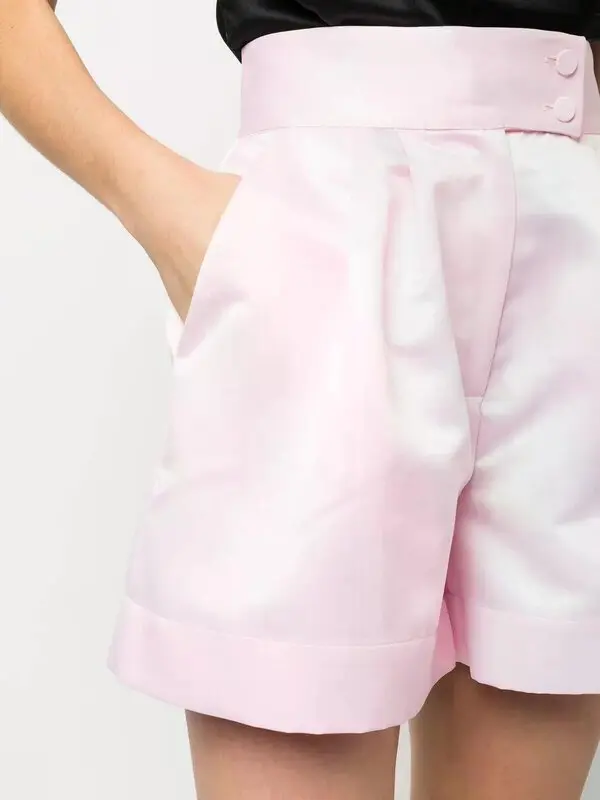 STYLAND High Waisted Satin Finish Mini Shorts - Pink