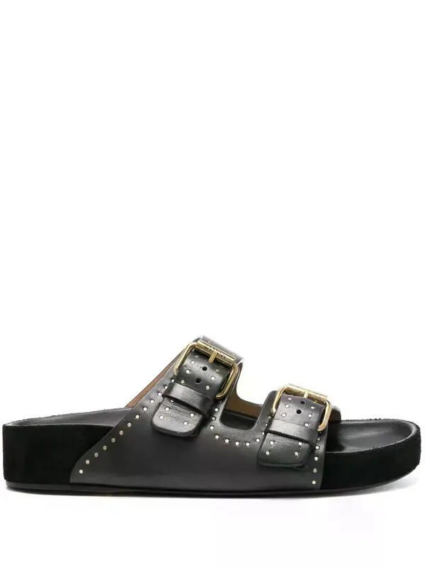 Isabel Marant Étoile Lennyo Studded Buckled Sandals - Black