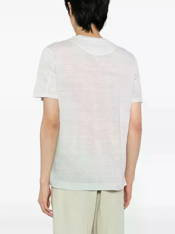 120% Lino Button-placket Linen T-shirt
