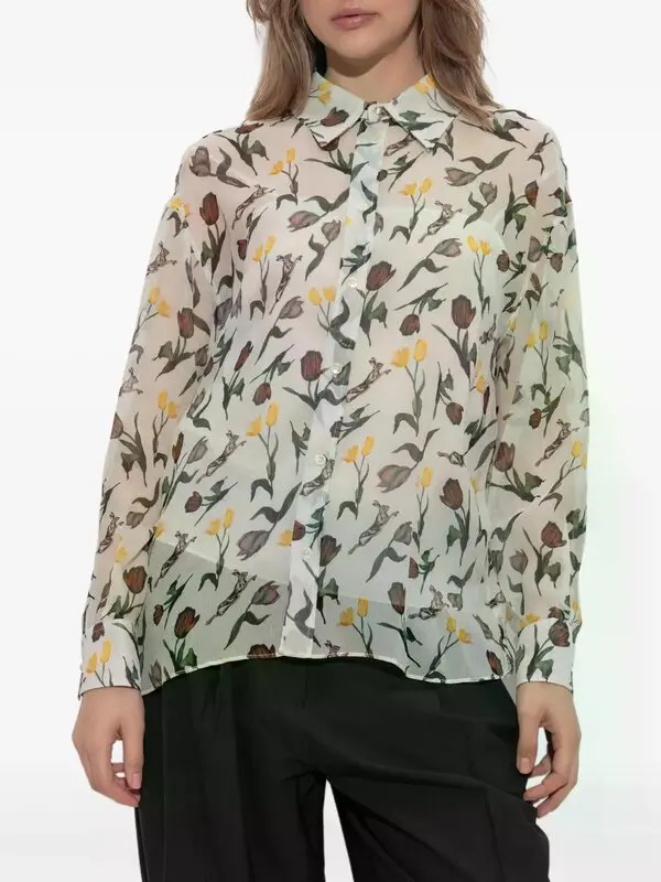 Marni Floral Print Button-down Shirt - Neutrals