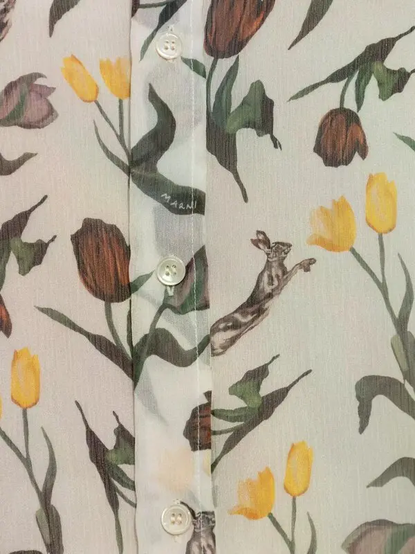 Marni Floral Print Button-down Shirt
