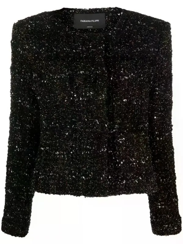Fabiana Filippi Collarless Tweed Jacket