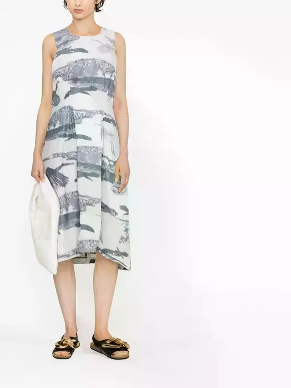 Henrik Vibskov Graphic Print Midi Dress - White