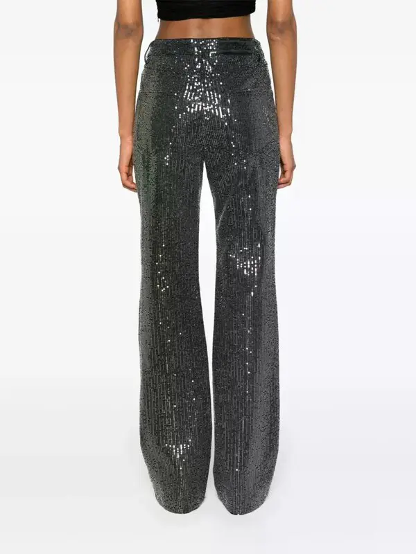 ROTATE BY BIRGER CHRISTENSEN High-waisted Sequin-embellished Jeans - Black