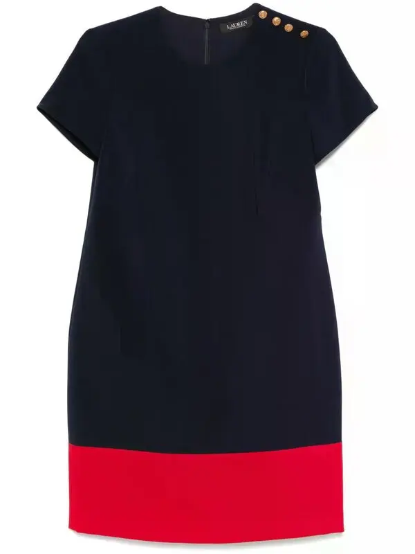 Ralph Lauren Navy Midi Dress With Contrasting Border