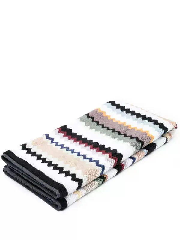 Missoni Zigzag-pattern Cotton Bath Mat - White