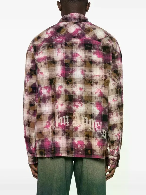 Palm Angels Curved-logo Check Shirt