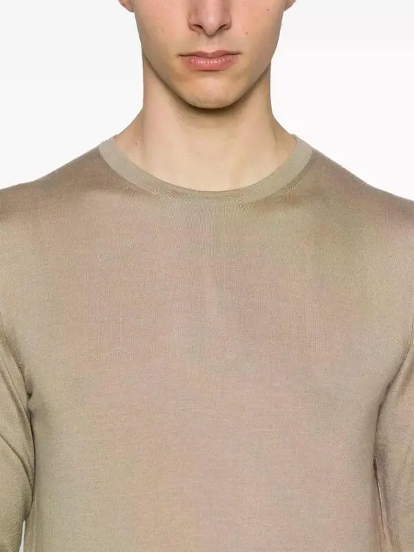 Zegna Fine-knit Crew Neck Long Sleeve T-shirt