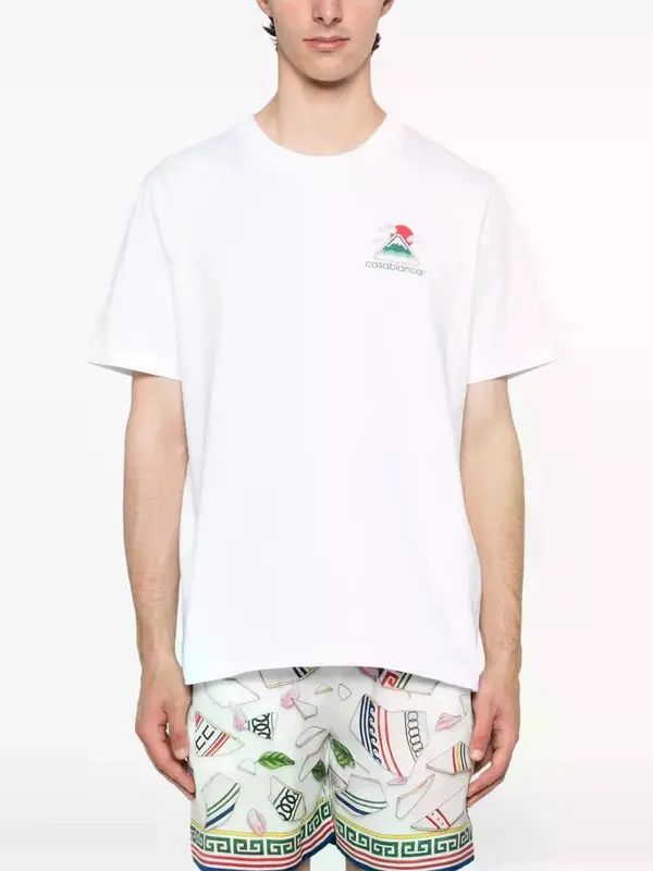 Casablanca Montagne Organic-cotton T-shirt - White