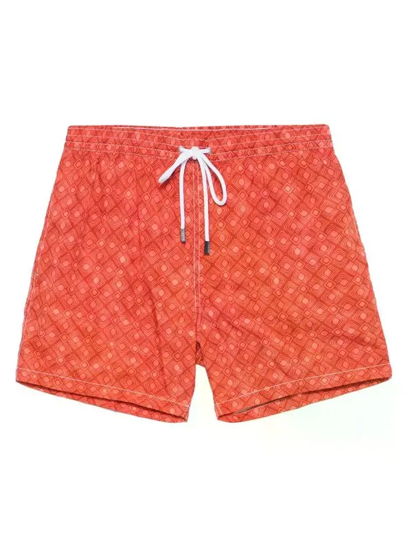 BARBA NAPOLI Graphic-print Swim Shorts - Red