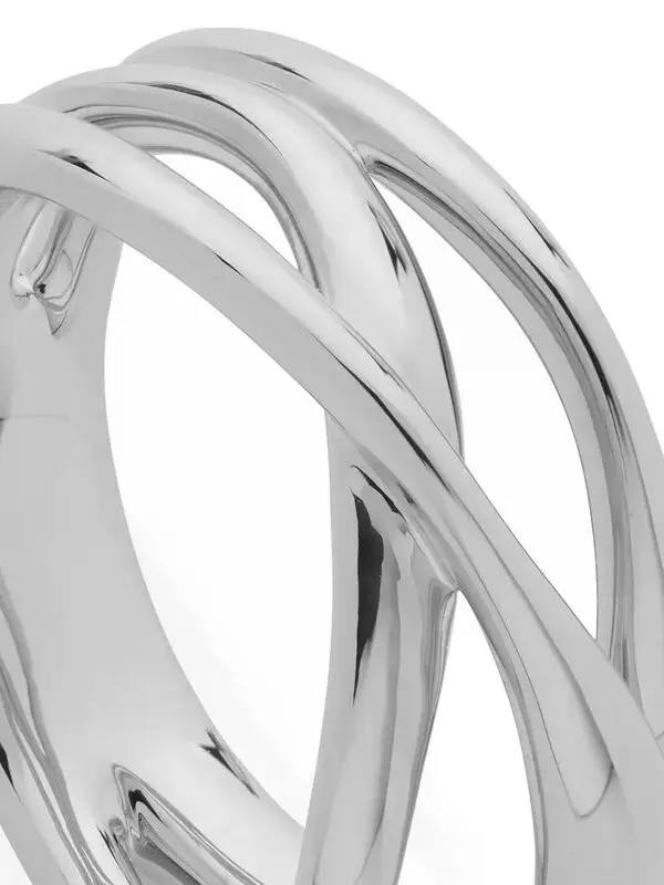 Monica Vinader Nura Crossover Ring In Sterling - Silver