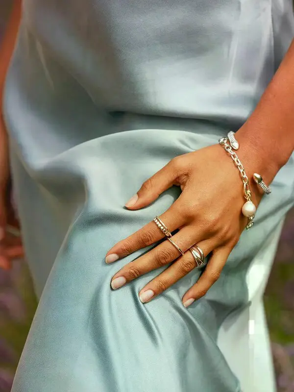 Monica Vinader Nura Crossover Ring In Sterling - Silver