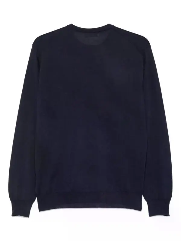 DELL'OGLIO Fine-knit Crew Neck Sweater - Blue