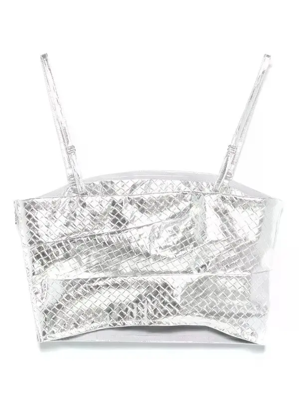 ROTATE BY BIRGER CHRISTENSEN Braided Draped Top - Silver