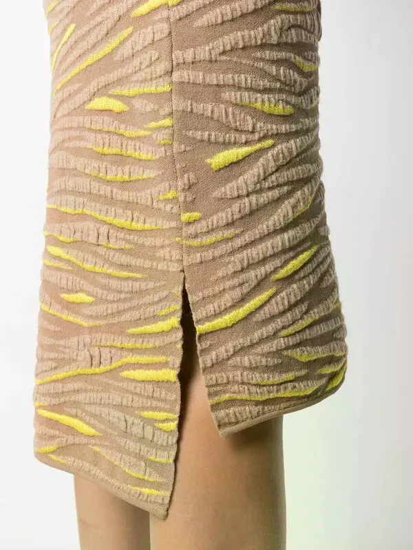 Stella McCartney Asymmetric Pencil Skirt Beige Yellow