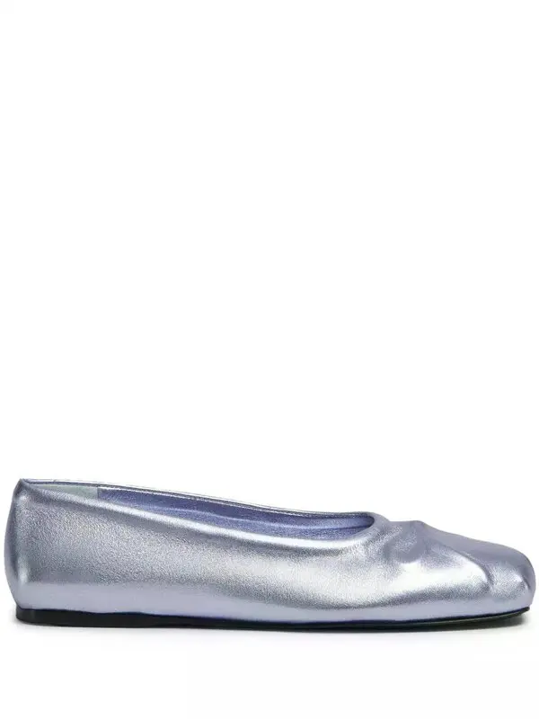 Marni Metallic Bow Ballerina Shoes - Blue