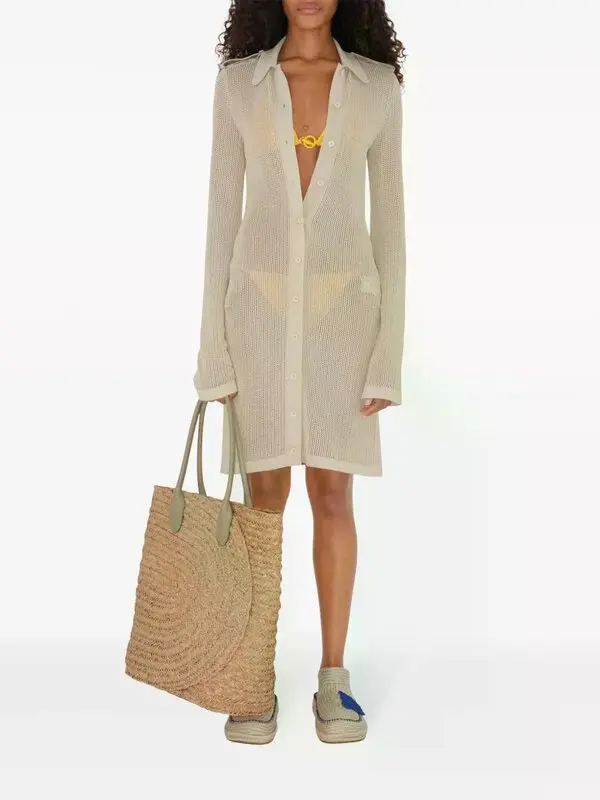 Burberry Woven Raffia Tote Bag