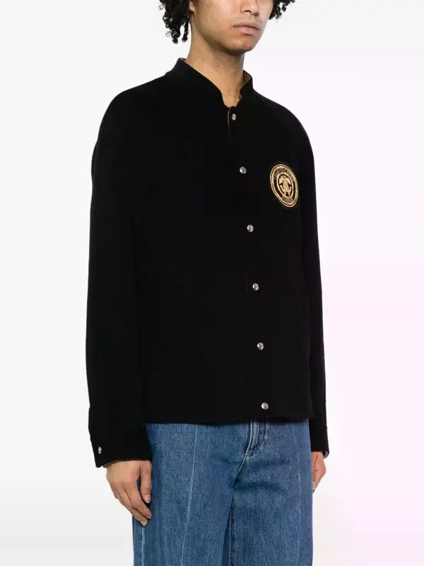 Roberto Cavalli Logo Embroidered Wool Bomber Jacket