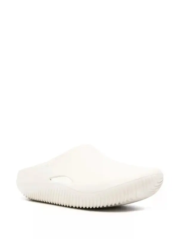CROCS Embossed Logo Round-toe Slides - Neutrals