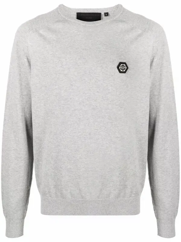 Philipp Plein Logo Patch Cotton Jumper