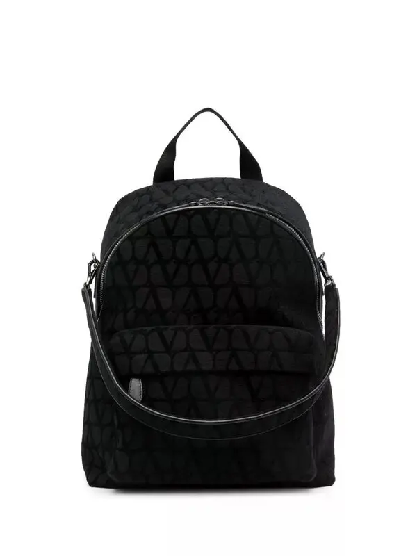 Valentino Garavani Vlogo Signature Jacquard Backpack - Black