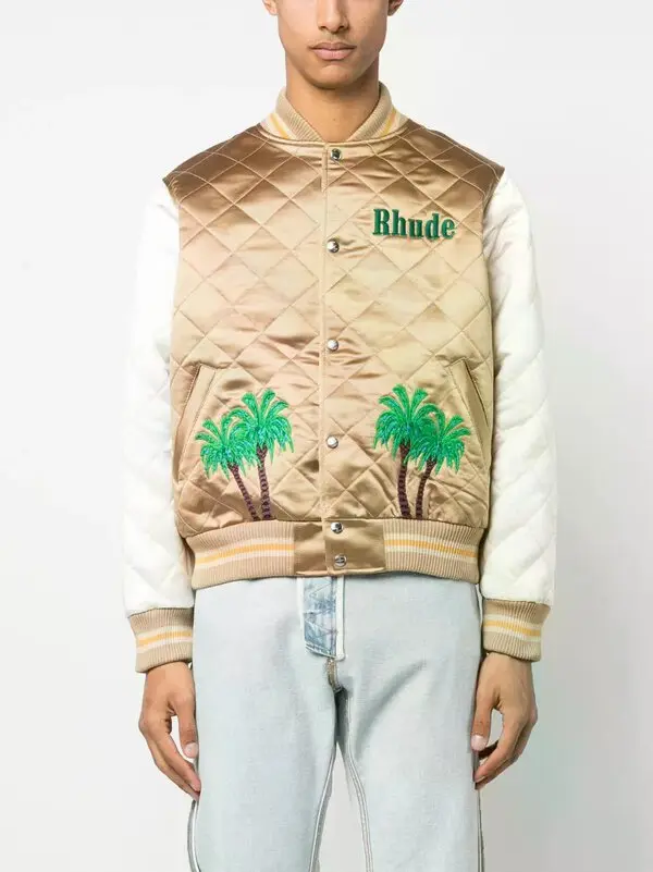 Rhude Satin Quilted Bomber Jacket