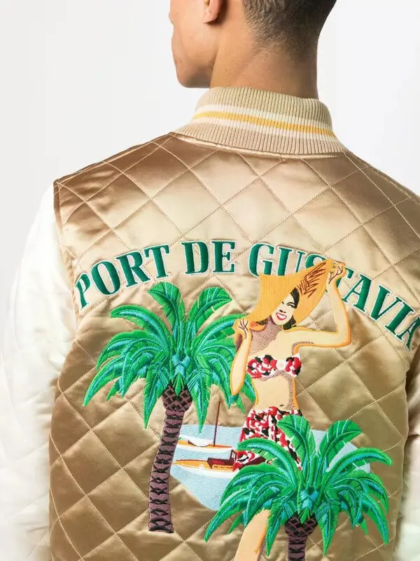 Rhude Satin Quilted Bomber Jacket