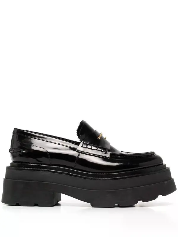 Alexander Wang Carter Platform Loafers In Leather - Black