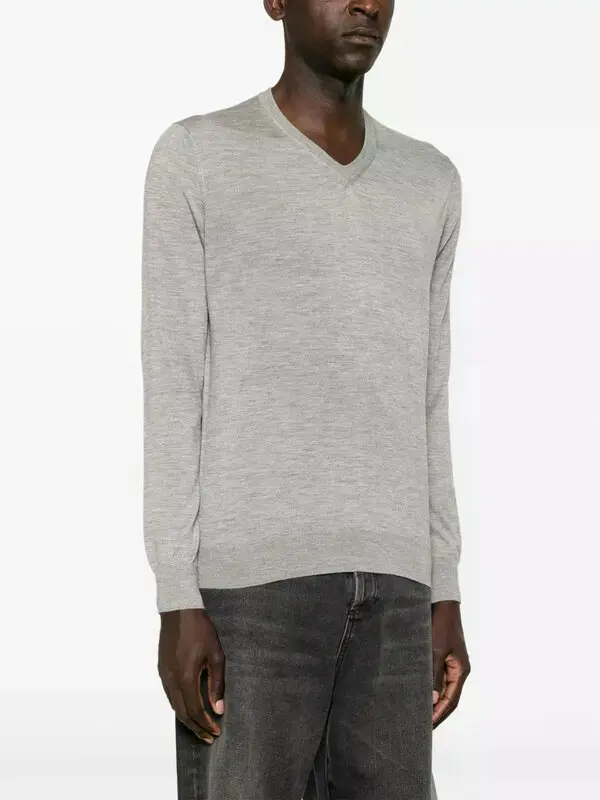 Colombo V-neck Fine Knit Sweater