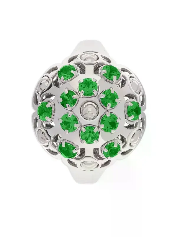 OFFICINA BERNARDI 18kt White Gold Damasco Emerald Ring