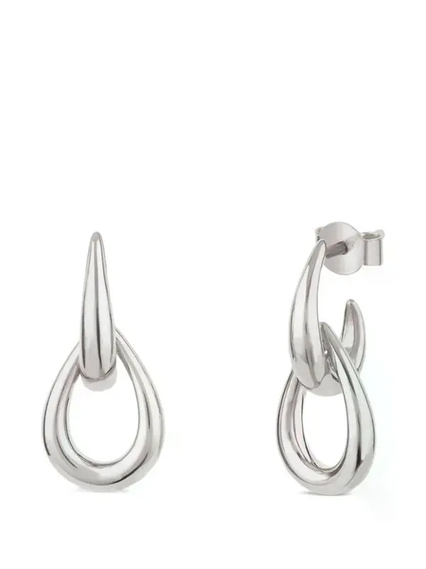 DINNY HALL Raindrop Double Link Earrings - Silver