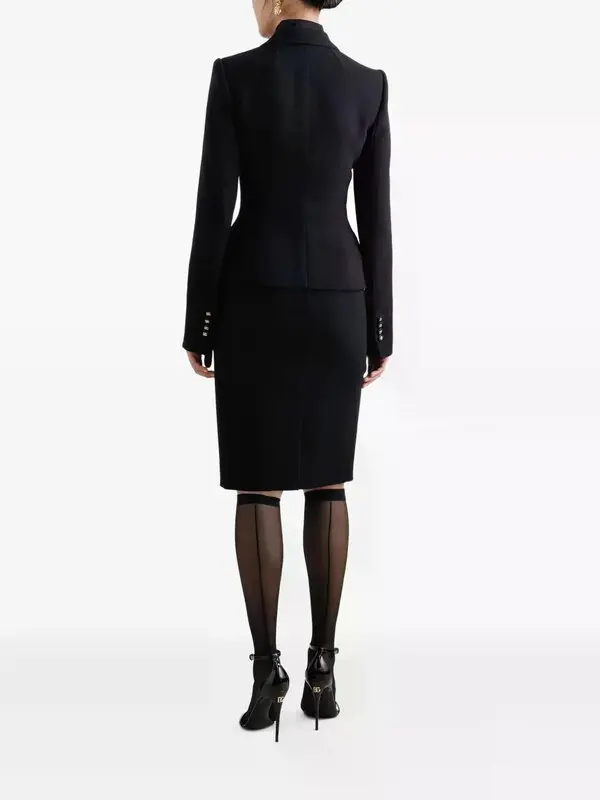 Dolce & Gabbana Dna Logo Plaque Pencil Skirt - Black
