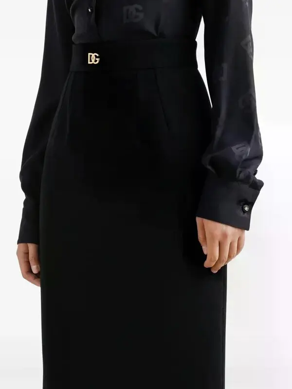 Dolce & Gabbana Dna Logo Plaque Pencil Skirt