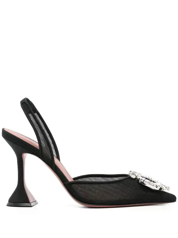 Amina Muaddi 100mm Begum Slingback Pumps - Black