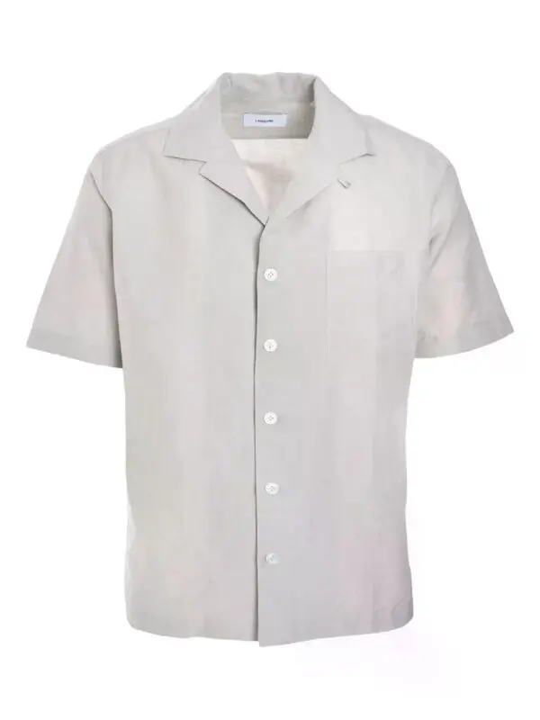 LARDINI Short-sleeve Button-up Shirt - Grey