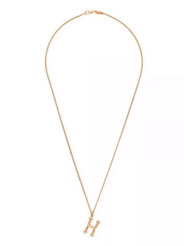 Emanuele Bicocchi H Letter Pendant Chain Necklace - Gold
